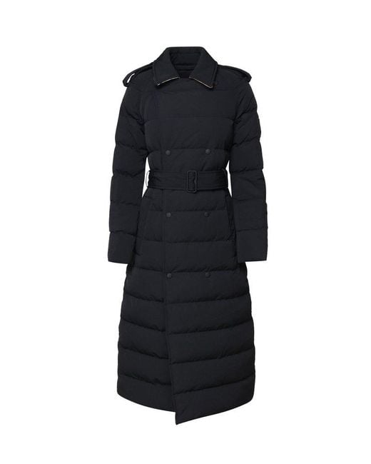 Burberry Belted Waist Long Puffer Coat in Black | Lyst Burberry Belted Waist Long Puffer Coat in Black | Lyst
