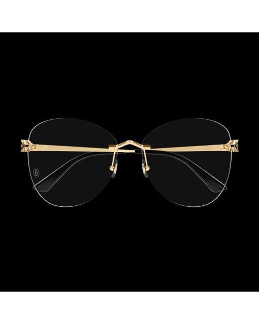 Cartier Rimless Butterfly Glasses in Black | Lyst