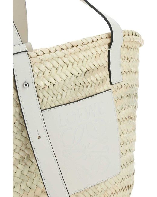 Loewe Logo Patch Basket Bag in Natural | Lyst