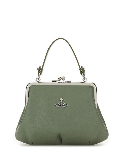 Vivienne Westwood Orb Plaque Granny Frame Handbag in Green | Lyst
