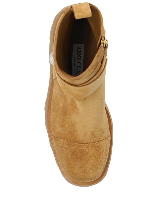 Jimmy Choo Meena Zipped Ankle Boots in Brown | Lyst
