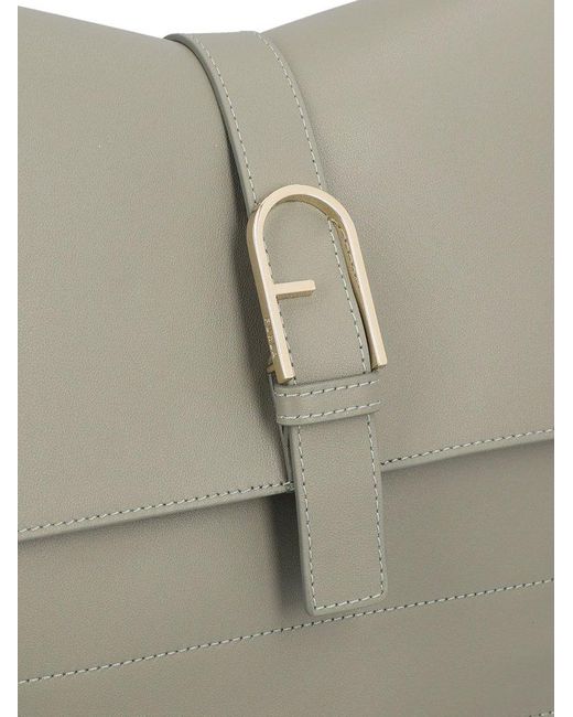 Furla Flow Logo Plaque Large Tote Bag in Metallic | Lyst