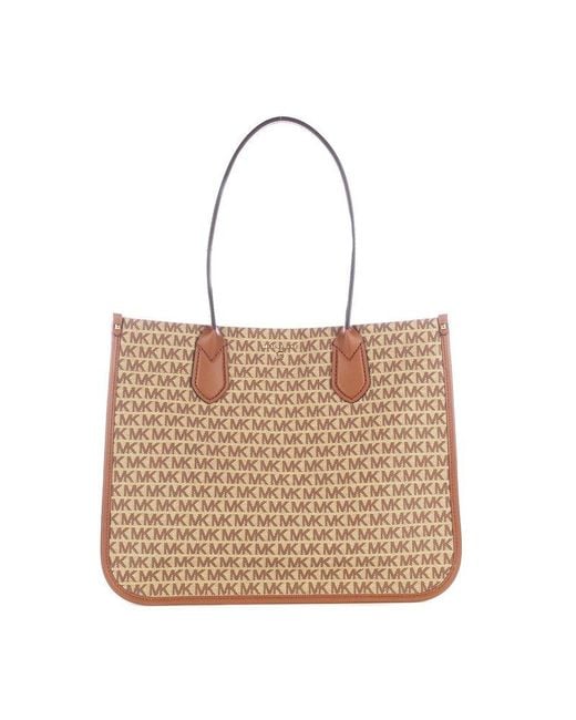 MICHAEL Michael Kors Linen Heidi Large Tote Bag in Brown | Lyst MICHAEL Michael Kors Linen Heidi Large Tote Bag in Brown | Lyst