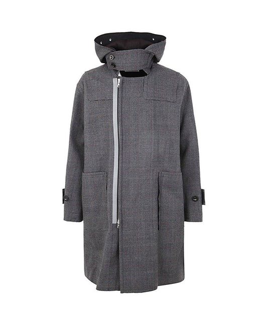 Sacai Wool Check Bonding Coat In Grey Grey For Men Lyst Australia sacai-wool-check-bonding-coat-in-grey-grey-for-men-lyst-australia