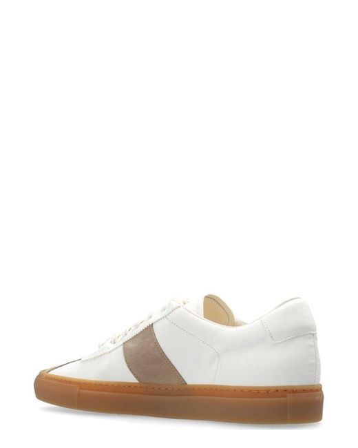 Common Projects Round Toe Panelled Tennis Sneakers in White for Men | Lyst