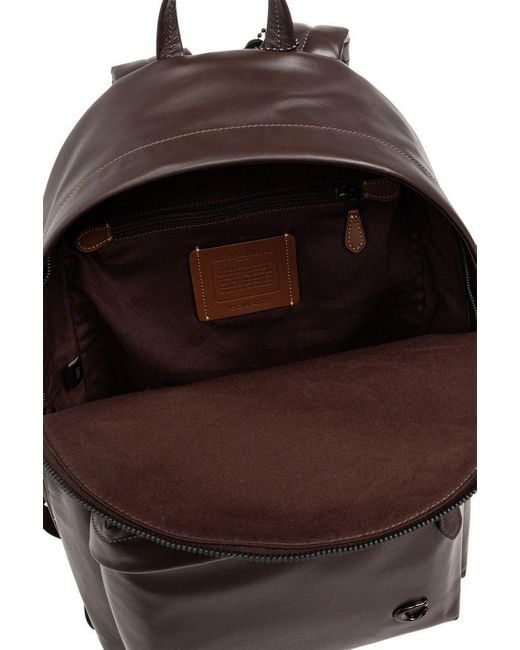 COACH Leather Backpack in Brown for Men | Lyst