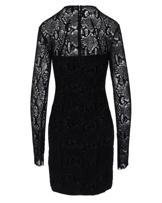 Givenchy Mini Dress With Tulle Pattern in Black | Lyst