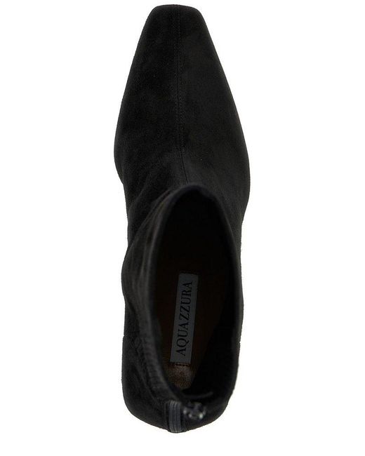 Aquazzura Blade Square Toe Ankle Boots in Black | Lyst