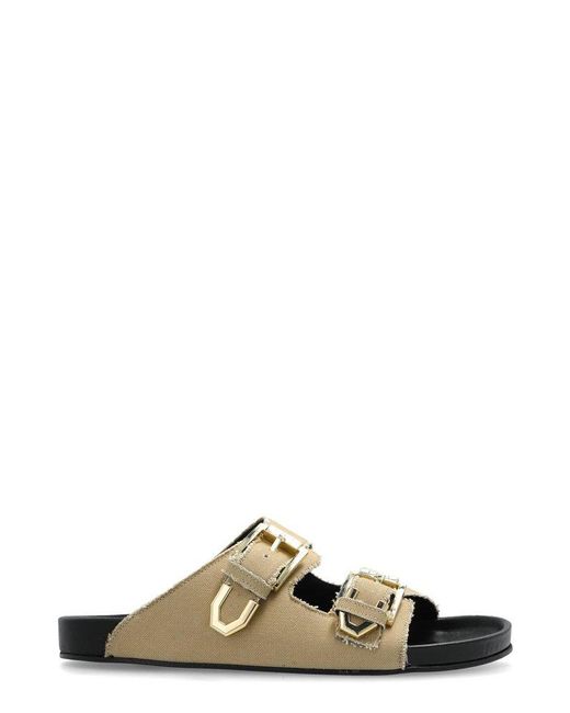IRO Twin Buckle Slide Sandals in Natural | Lyst