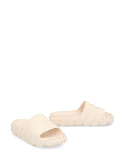 Moncler Lilo Logo Embossed Slides in Pink | Lyst