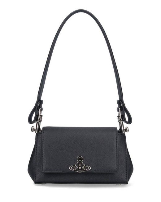 Vivienne Westwood Hazel Orb Plaque Small Shoulder Bag in Black | Lyst