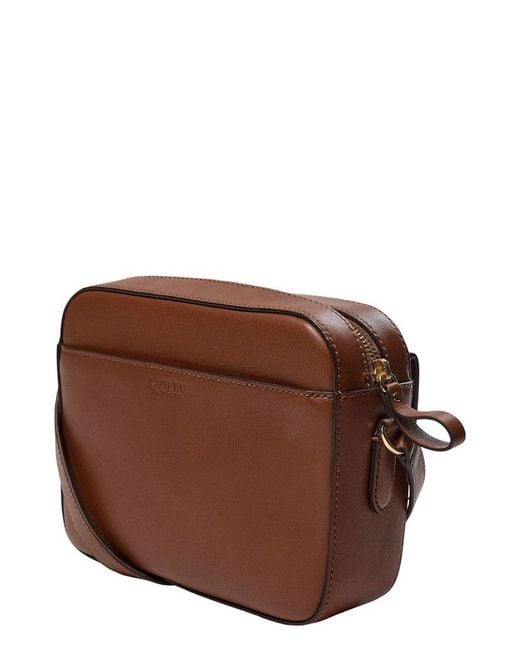 Ralph Lauren Marcy Logo Plaque Crossbody Bag in Brown | Lyst