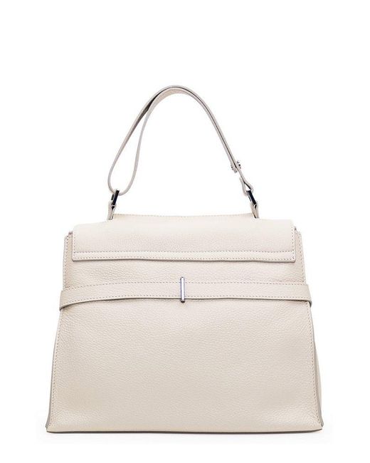 Orciani Sveva Logo Lettering Shoulder Bag in Natural | Lyst
