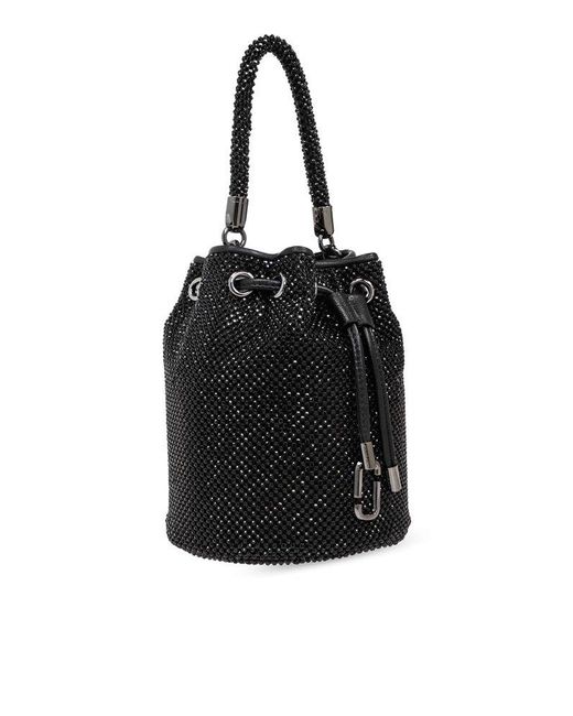 Marc Jacobs The Rhinestone Drawstring Mini Bucket Bag in Black | Lyst
