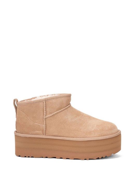 UGG Classic Ultra Mini Platform Boots in Brown | Lyst