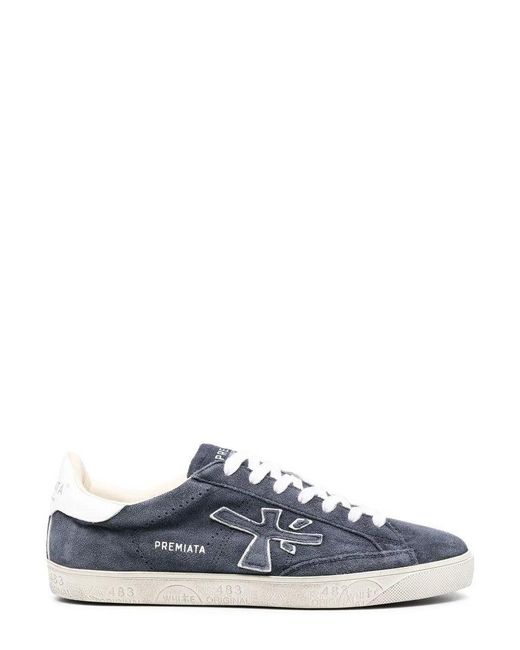 Premiata Stevan Low-Top Sneakers in Blue for Men | Lyst