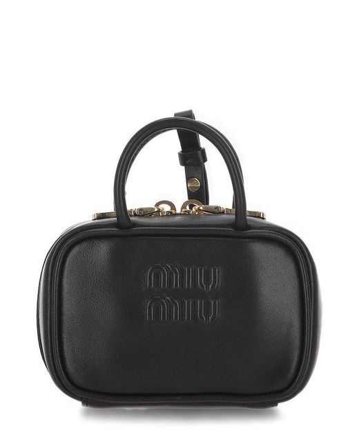 Miu Miu Logo-Embossed Trick Keychain in Black | Lyst