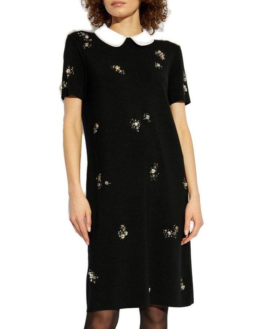 Tory Burch Wool Dress in Black | Lyst