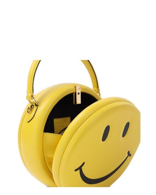 Moschino Smiley-Face Small Tote Bag in Yellow | Lyst