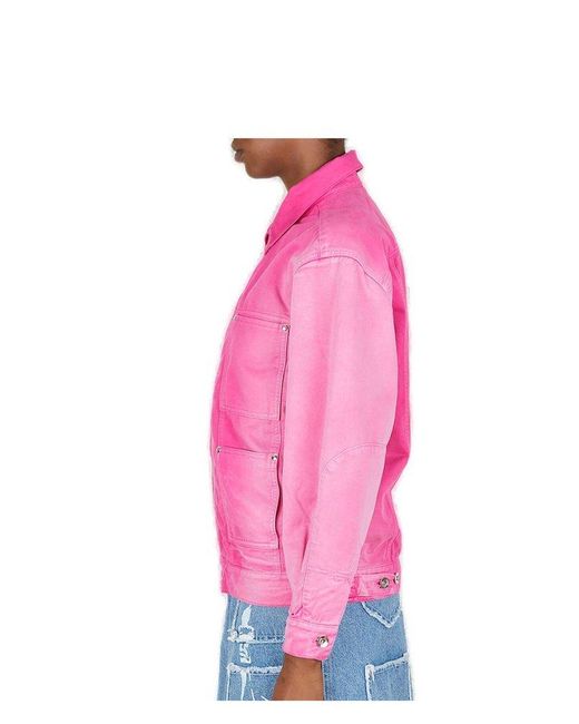 Lourdes Zipped Trucker Jacket in Pink | Lyst