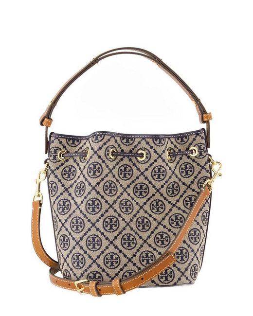 Tory Burch T Monogram Bucket Bag in Blue | Lyst