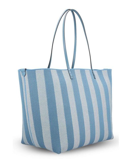 Fendi Roll Striped Large Reversible Tote Bag in Blue | Lyst