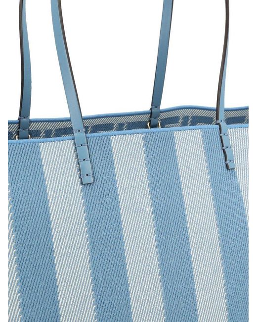Fendi Roll Striped Large Reversible Tote Bag in Blue | Lyst