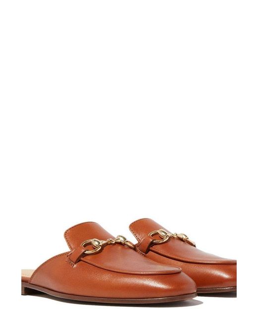 SCAROSSO Serena Horsebit-detailed Mules in Brown | Lyst
