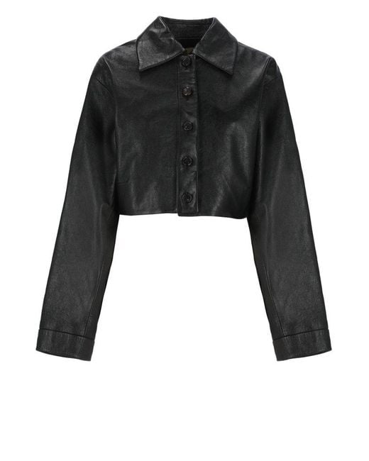 Khaite Sue Leather Jacket in Black | Lyst
