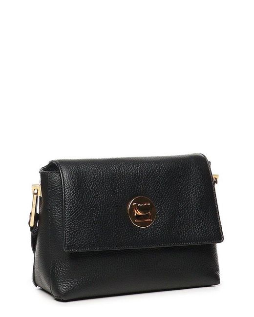 Coccinelle Liya Logo Engraved Crossbody Bag in Black | Lyst