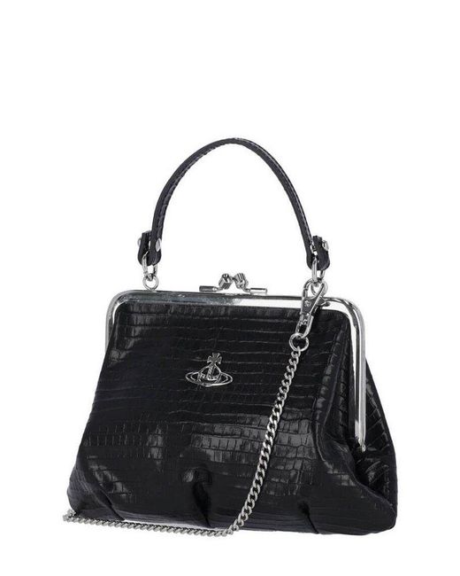 Vivienne Westwood Granny Top Handle Tote Bag in Black | Lyst