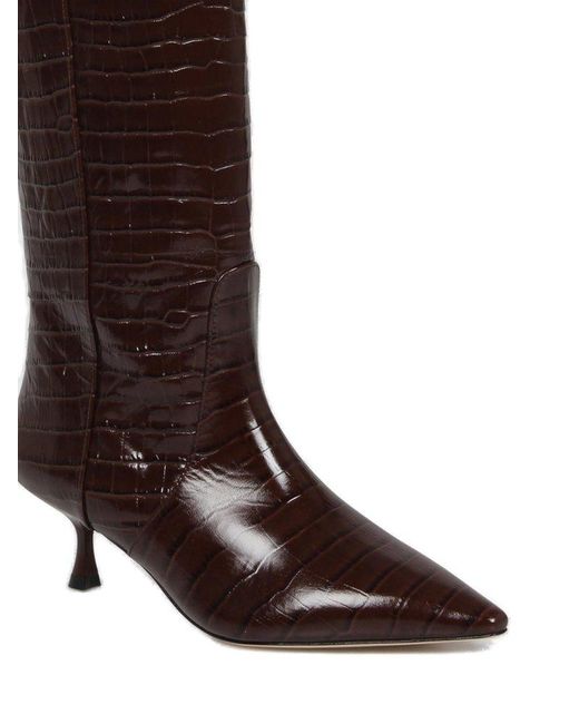 Stuart Weitzman Naomi Embossed Boots in Brown | Lyst