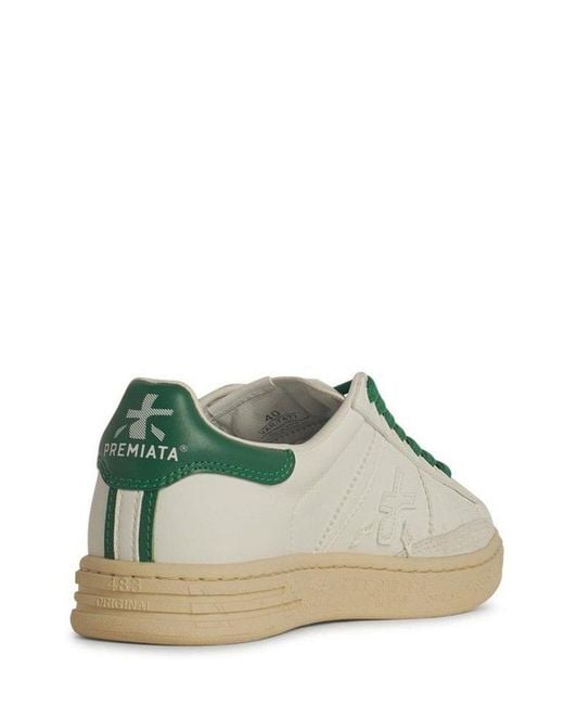Premiata Russell Lace-Up Sneakers in Green for Men | Lyst