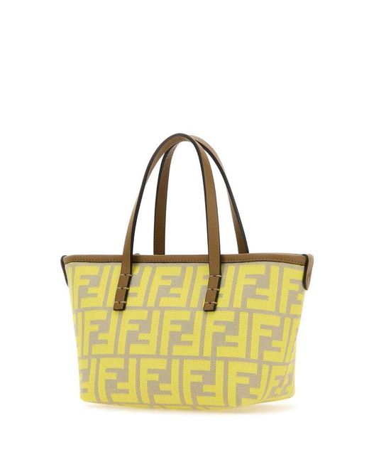 Fendi Embroidered Fabric Mini Roll Handbag in Yellow | Lyst