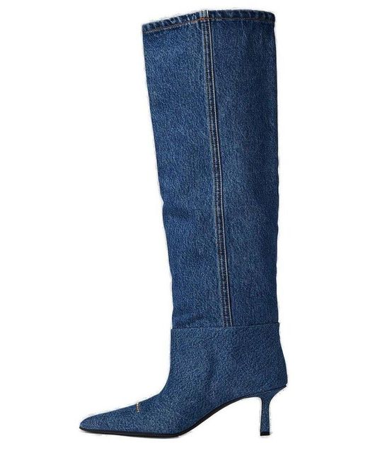 Alexander Wang Viola Denim Slouch Boots in Blue | Lyst