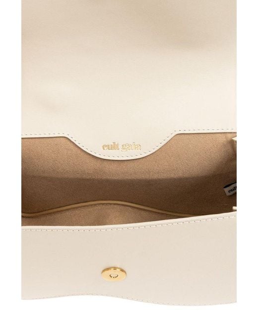 Cult Gaia Kazia Logo Lettering Crossbody Bag in Natural | Lyst