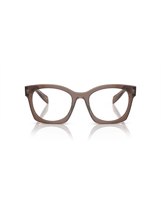 Prada Square Frame Glasses in Black | Lyst UK