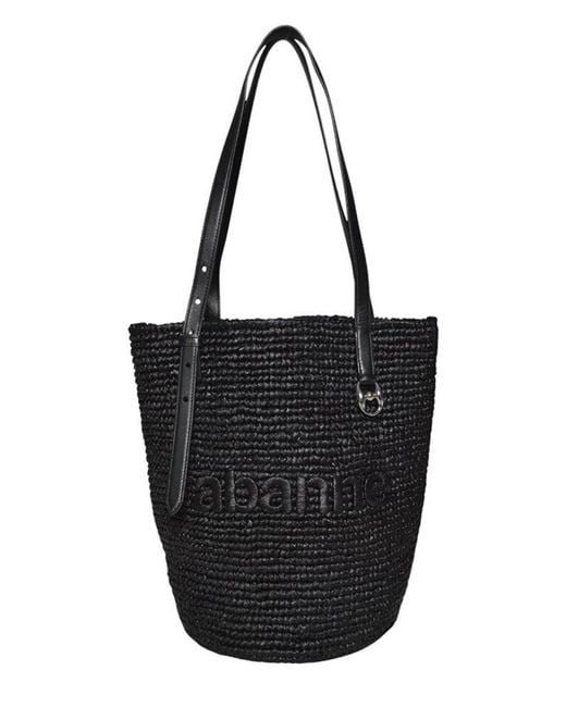 Rabanne Logo Tote Bag in Black | Lyst