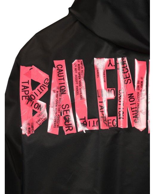 Balenciaga Logo-Tape Windbreaker Jacket in Black for Men | Lyst