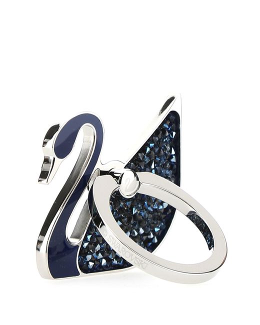 Swarovski Swan Sticker Phone Ring in Blue Lyst