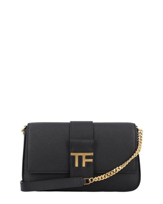 Tom Ford Tf Logo Chain Shoulder Bag in Black | Lyst
