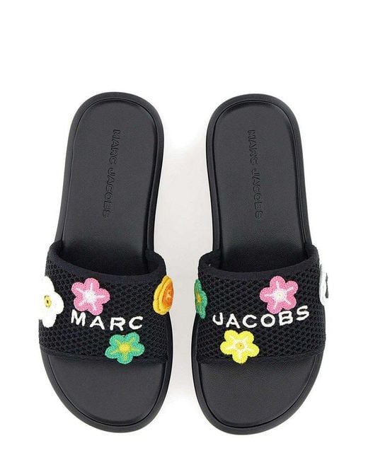 Marc Jacobs The Daisy Crochet Platform Sandals in Black | Lyst