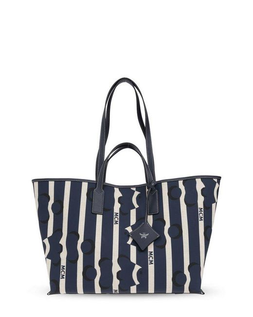 MCM Two-Toned Tote Bag in Blue | Lyst