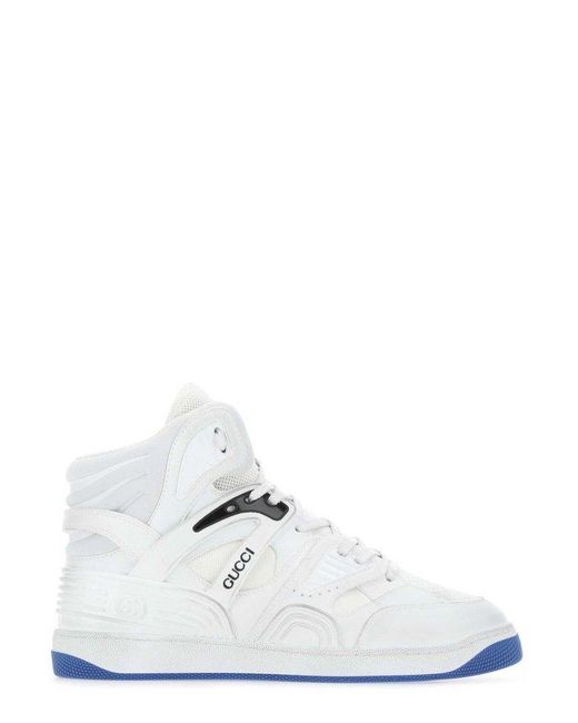 Gucci Interlocking G Patch Basket Sneakers in White for Men | Lyst UK