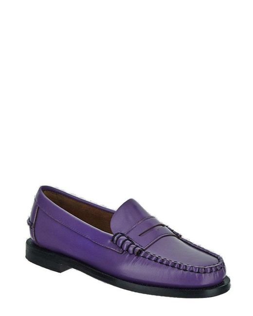 Sebago Round-toe Slip-on Loafers in Purple | Lyst