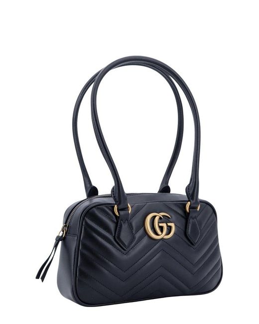 Gucci Gg Marmont Small Top Handle Bag in Blue | Lyst