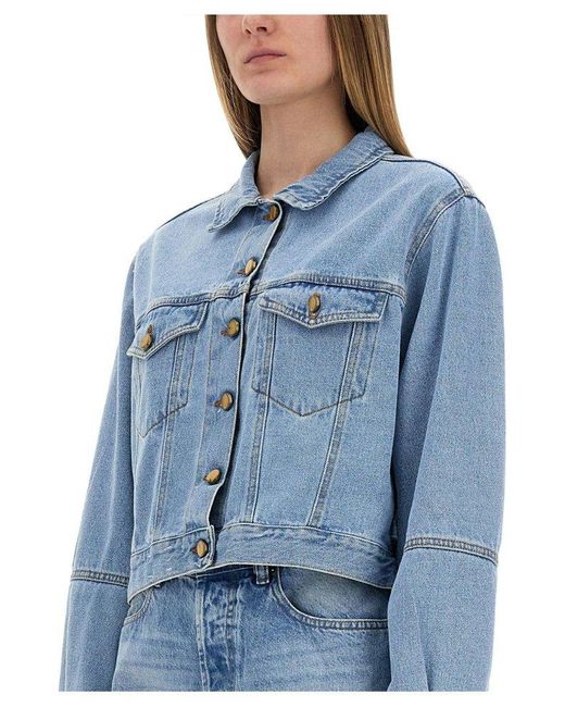 Alysi Classic Button-Up Denim Jacket in Blue | Lyst