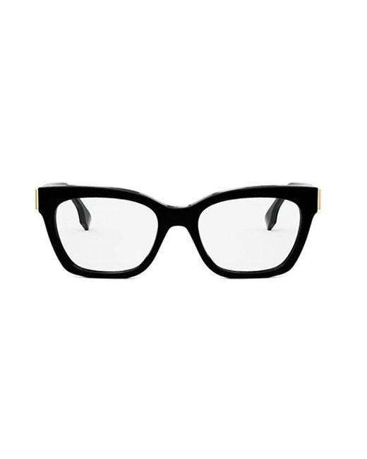 Fendi Cat-Eye Frame Glasses in Black | Lyst