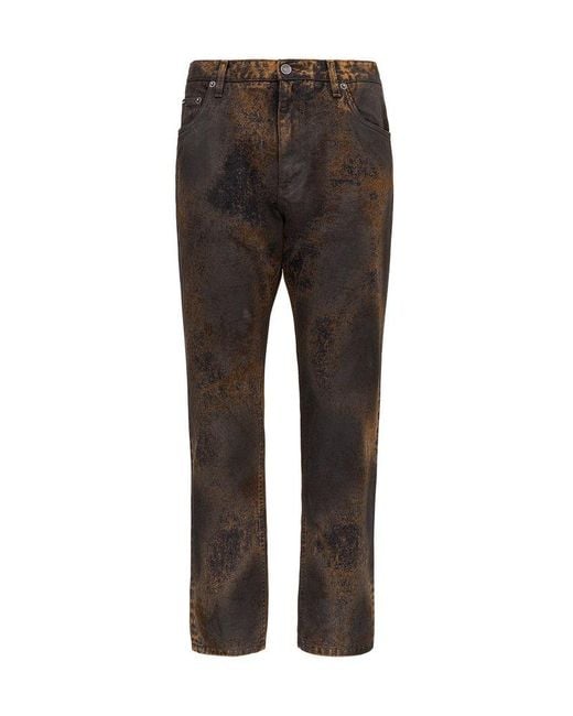 Dolce & Gabbana Rust Colour Jeans With Acid Wash Effect in Brown for ...