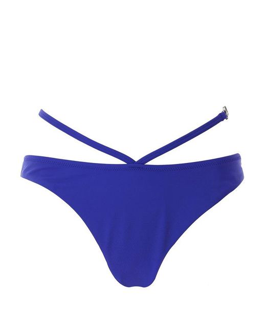 Karl Lagerfeld Karl Signature V-shaped Bikini Bottoms in Blue | Lyst